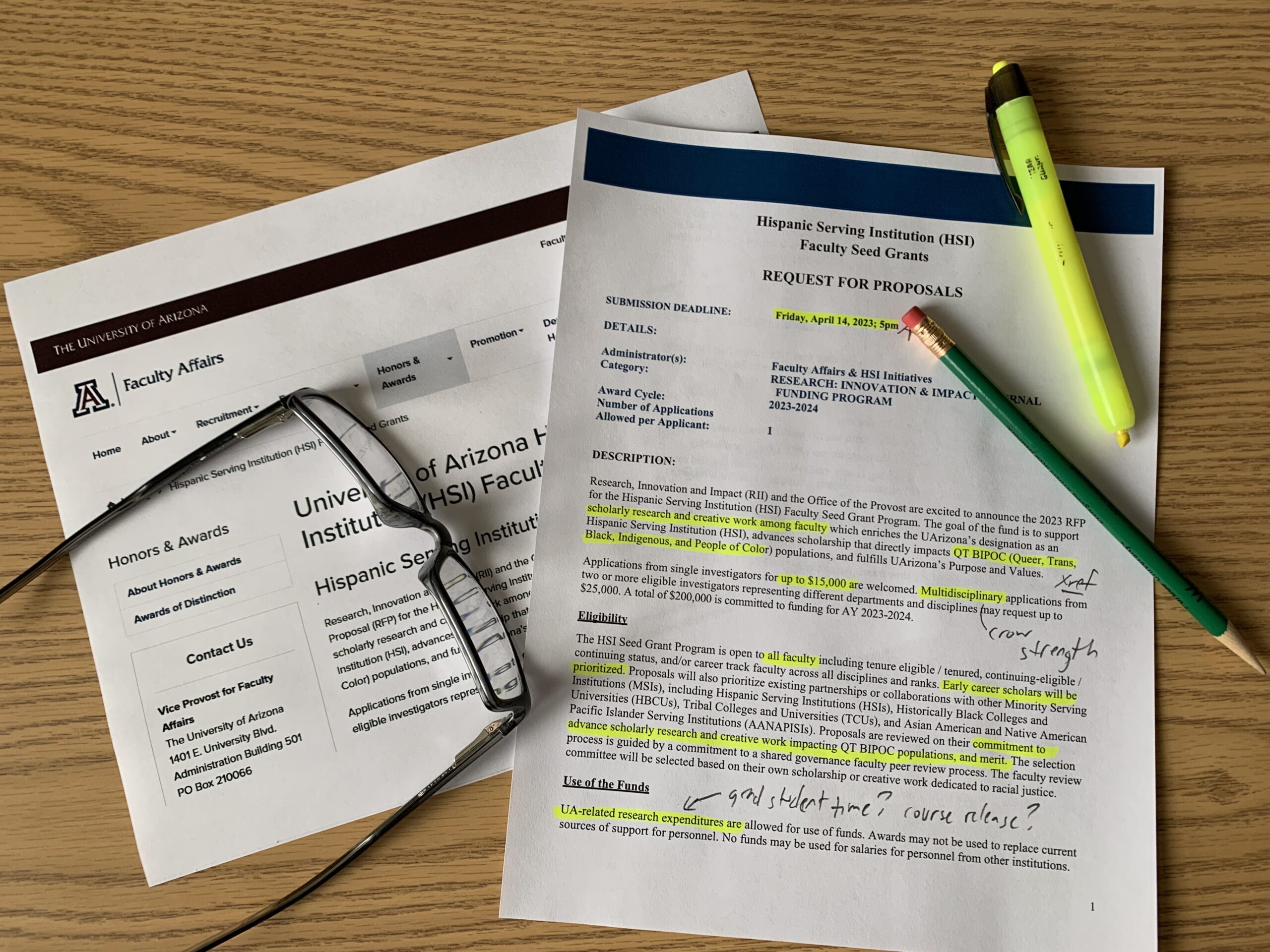 Arizona Internal Grants Update: Fall 2023